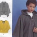 8517 Simplicity Misses Ponchos With Hooded, Patch Pockets, Lace-up ...