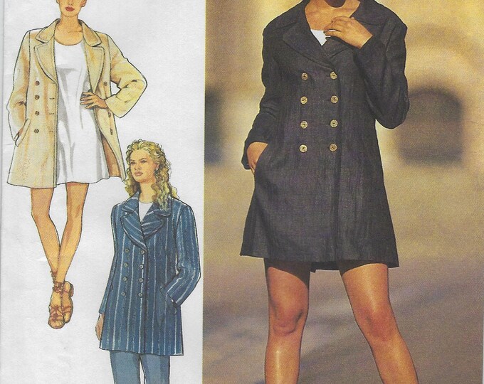 2596 Style Patterns - Misses Double Breasted Coat With Notched Collar ...