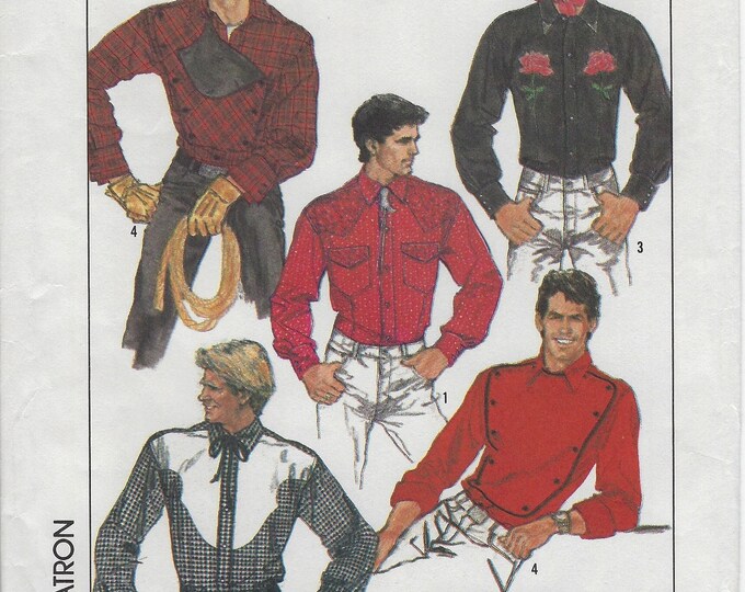 8473 Simplicity Men's Western Style Shirt Has Yokes, Cuffs, Shirt-tail ...