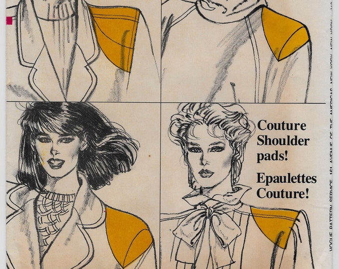 8817 Vogue Patterns Shoulder Pads in 6 Style Shapes And/or Thicknesses ...