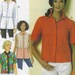 B6324 Butterick Misses Button Front Shirt With Sleeve, Collar, Overlay and High Low Hemline ...