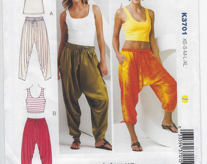 K3701 Kwik Sew - Misses Harem Style, Zouave Pants Sits Below Waistline ...