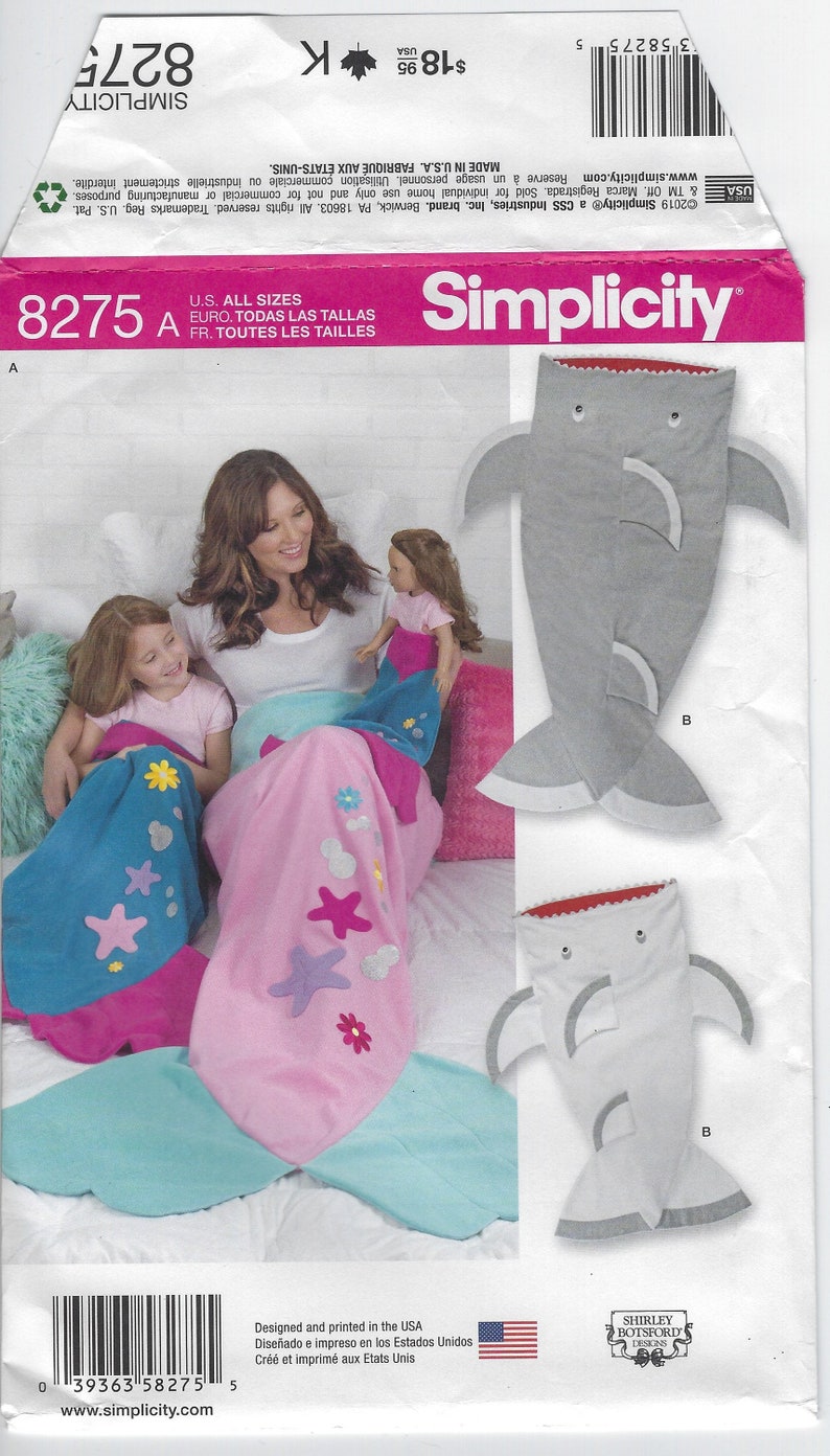 8275 Simplicity Novetly Blankets: Mermaid Tail for Child - Etsy