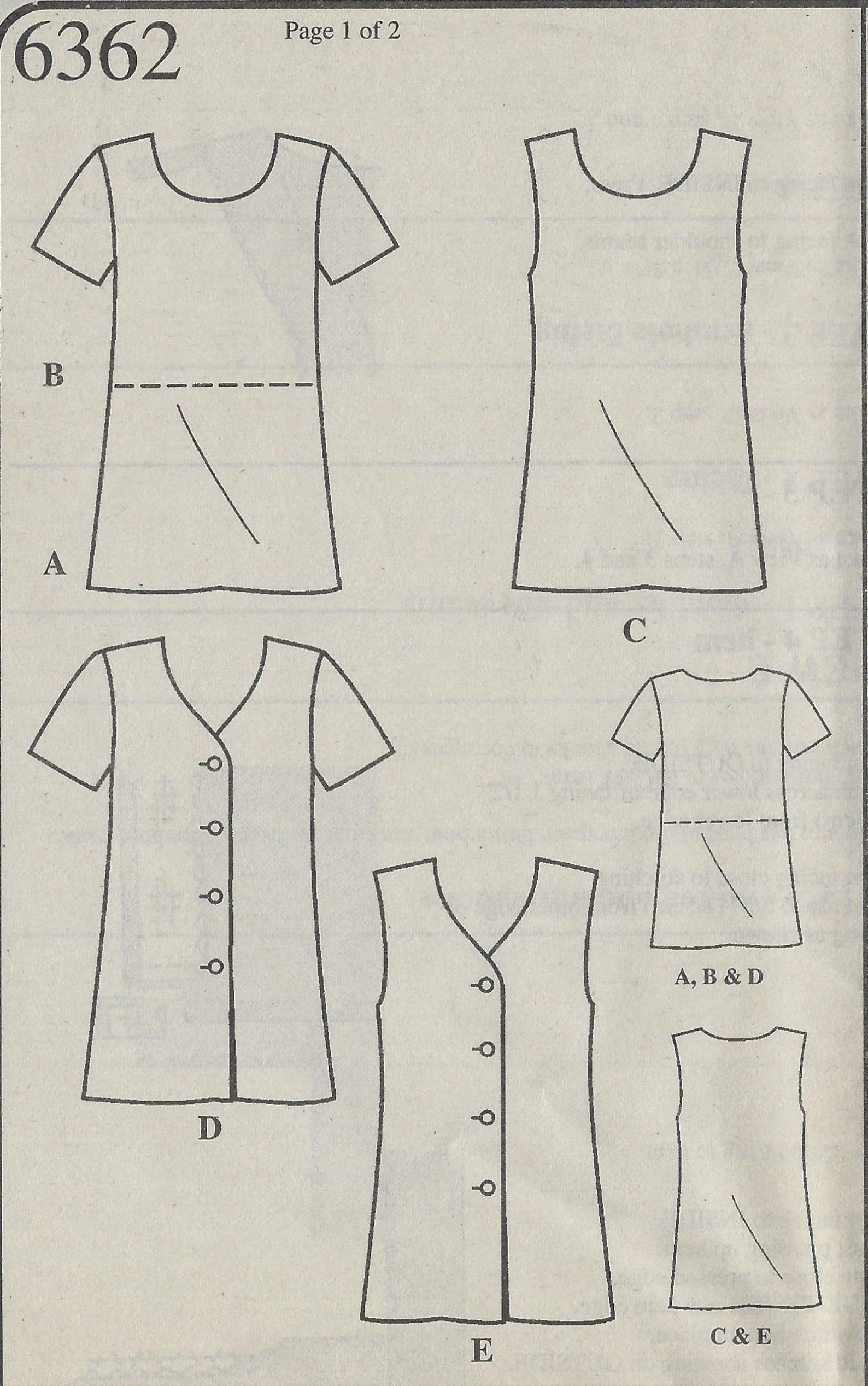 6362 New Look Simplicity Misses Pullover or Button Front Top - Etsy