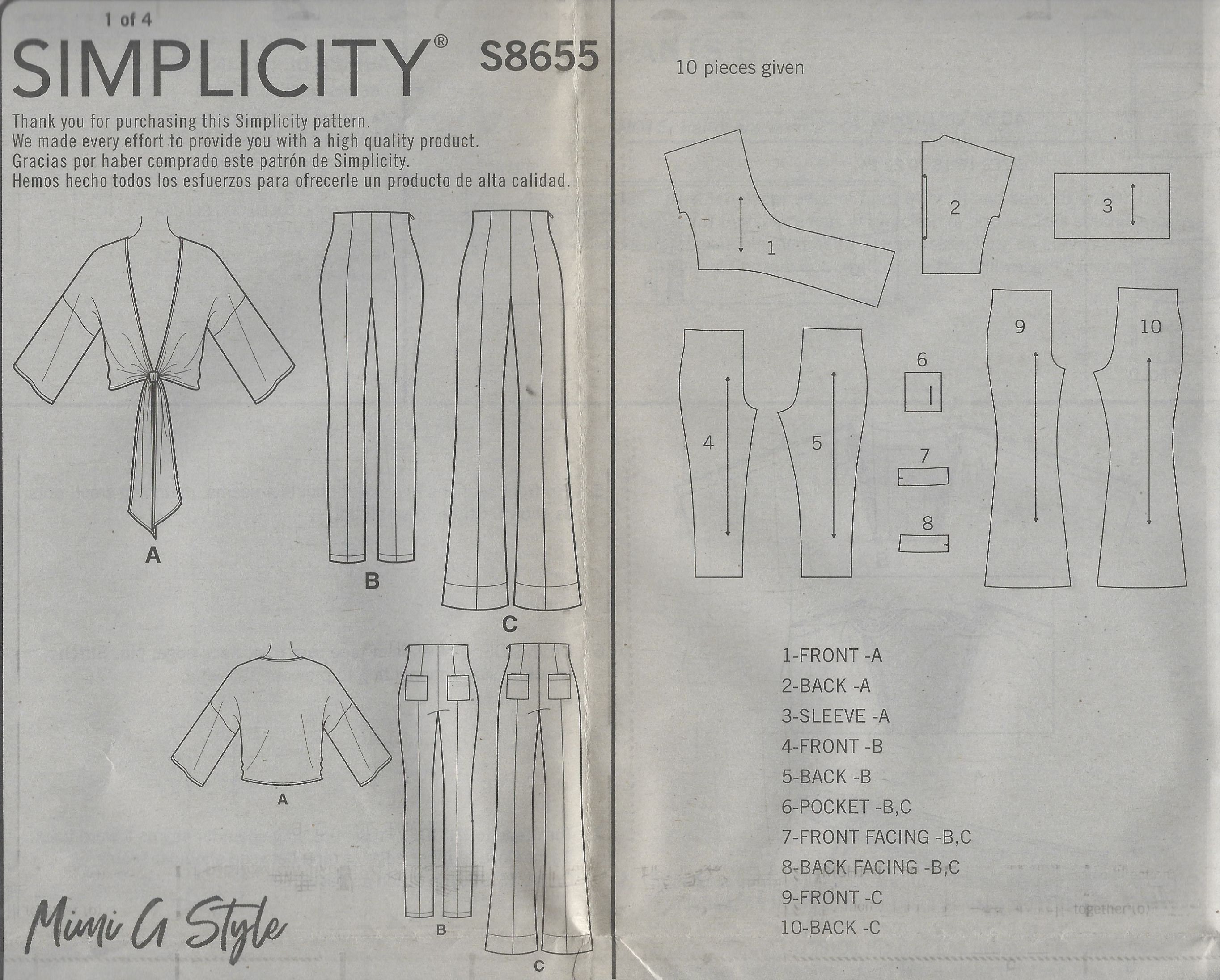 S8655 Simplicity Mimi G Style Misses High-waisted Pants in - Etsy