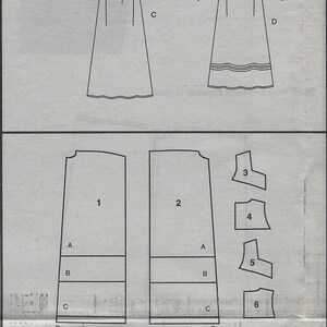 6838 Butterick Misses Diamond, Sweetheart Neck Nightgown W/sleeve and ...