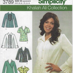 3789 Simplicity Khaliah Ali Collection - Misses Shirts With Front and ...