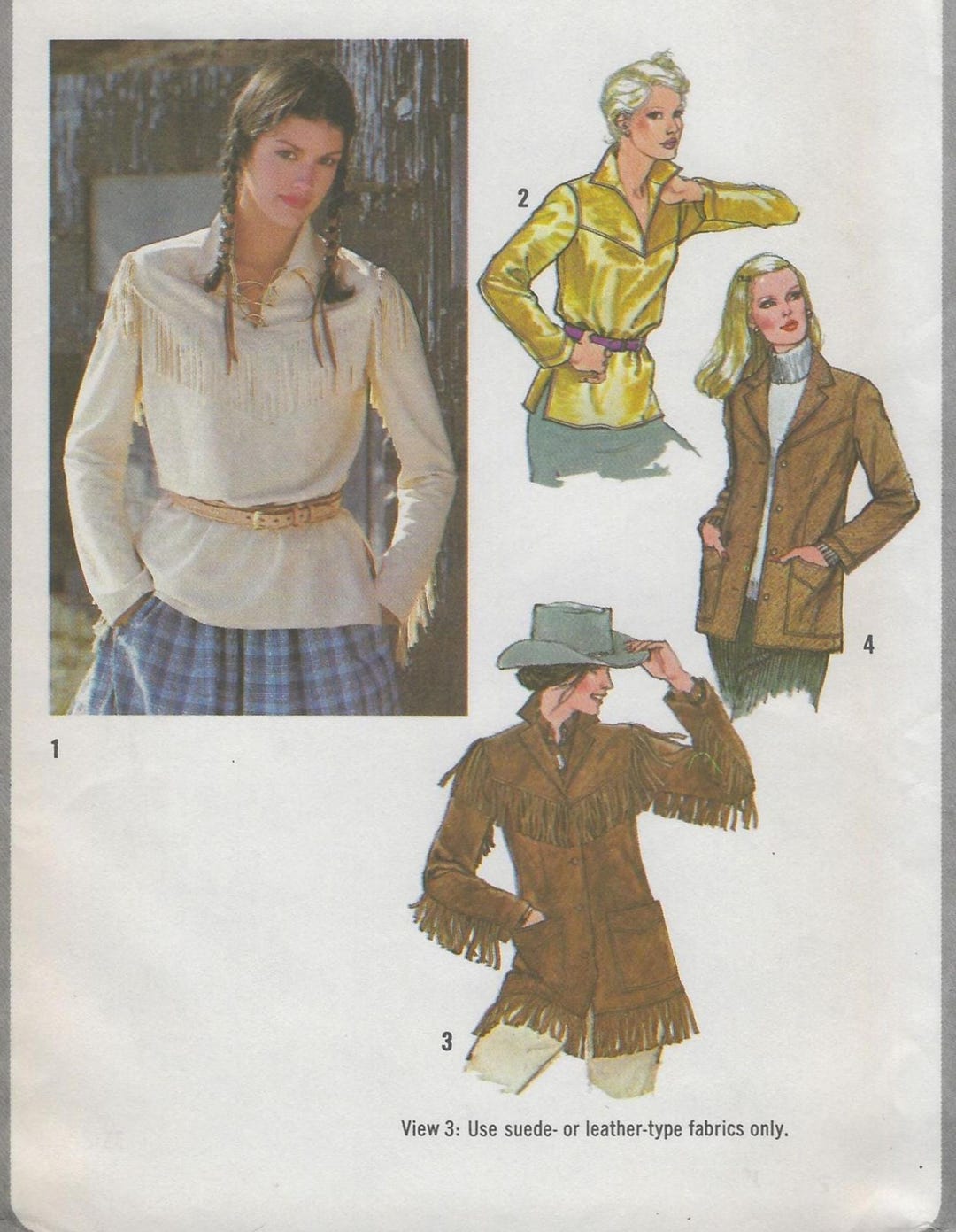 9105 Simplicity - Misses Western Rodeo Pullover Shirt With Leather ...