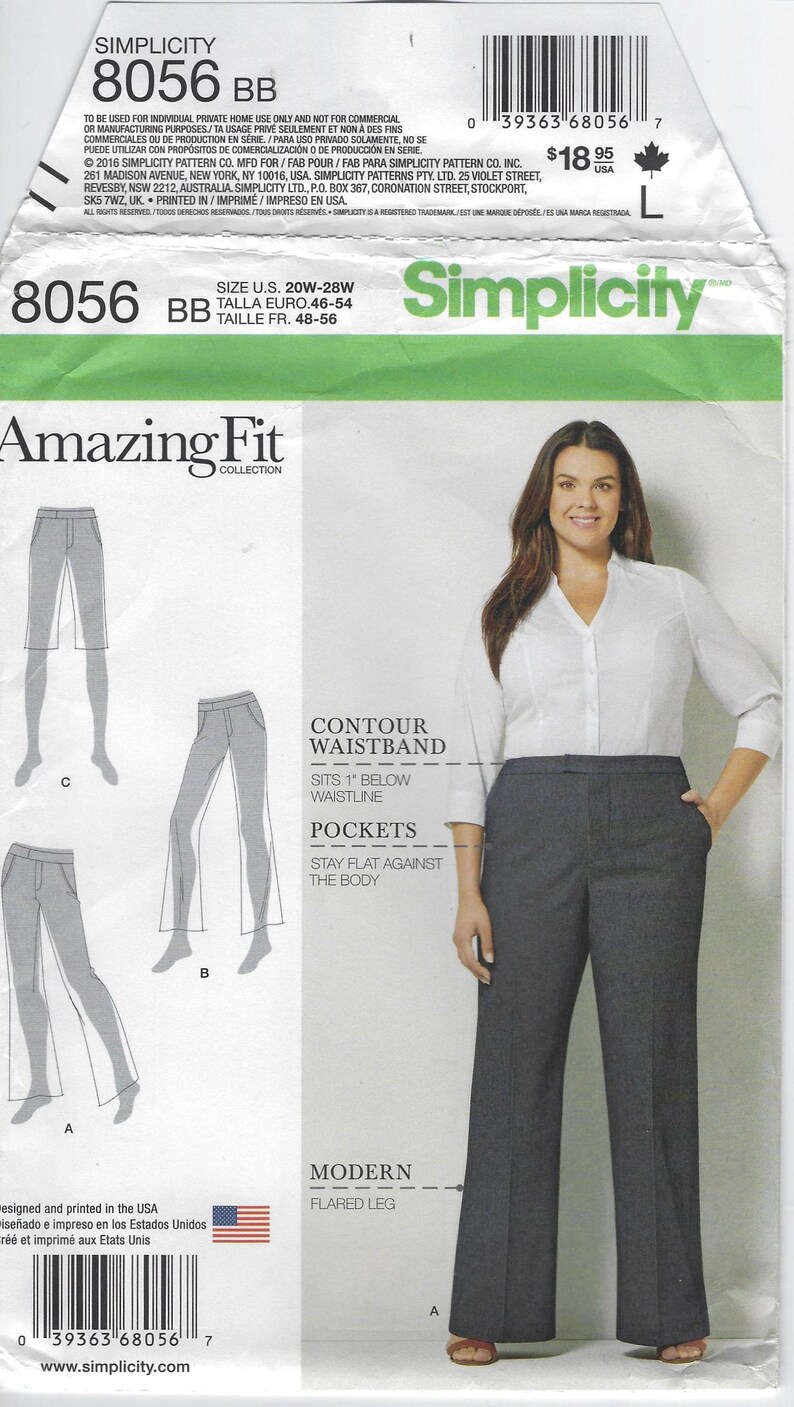 8056 Simplicity Amazing Fit - Women's Wide-leg Pants in Full Length ...