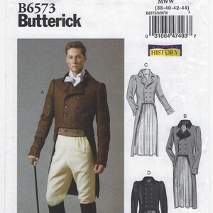B6573 Butterick Making History - Mens Jacket W/lined Dbl-breast, Back ...