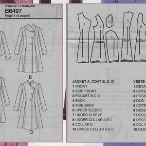 B6497 Butterick - Misses Jacket and Coats With Asymmetrical Front and ...