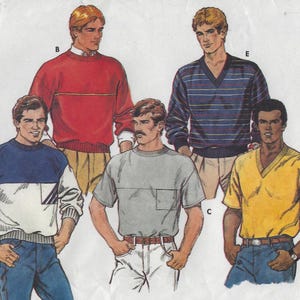 6797 Butterick Classics - Mens Pullover, Knit Top With Neckband, Sleeve ...