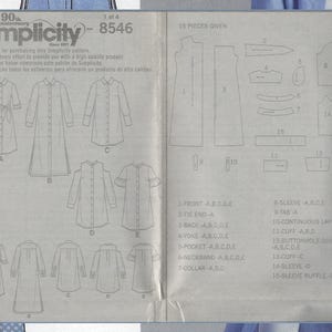 8546 Simplicity - Misses Shirt Dress With Cold Shoulder Option, Length ...