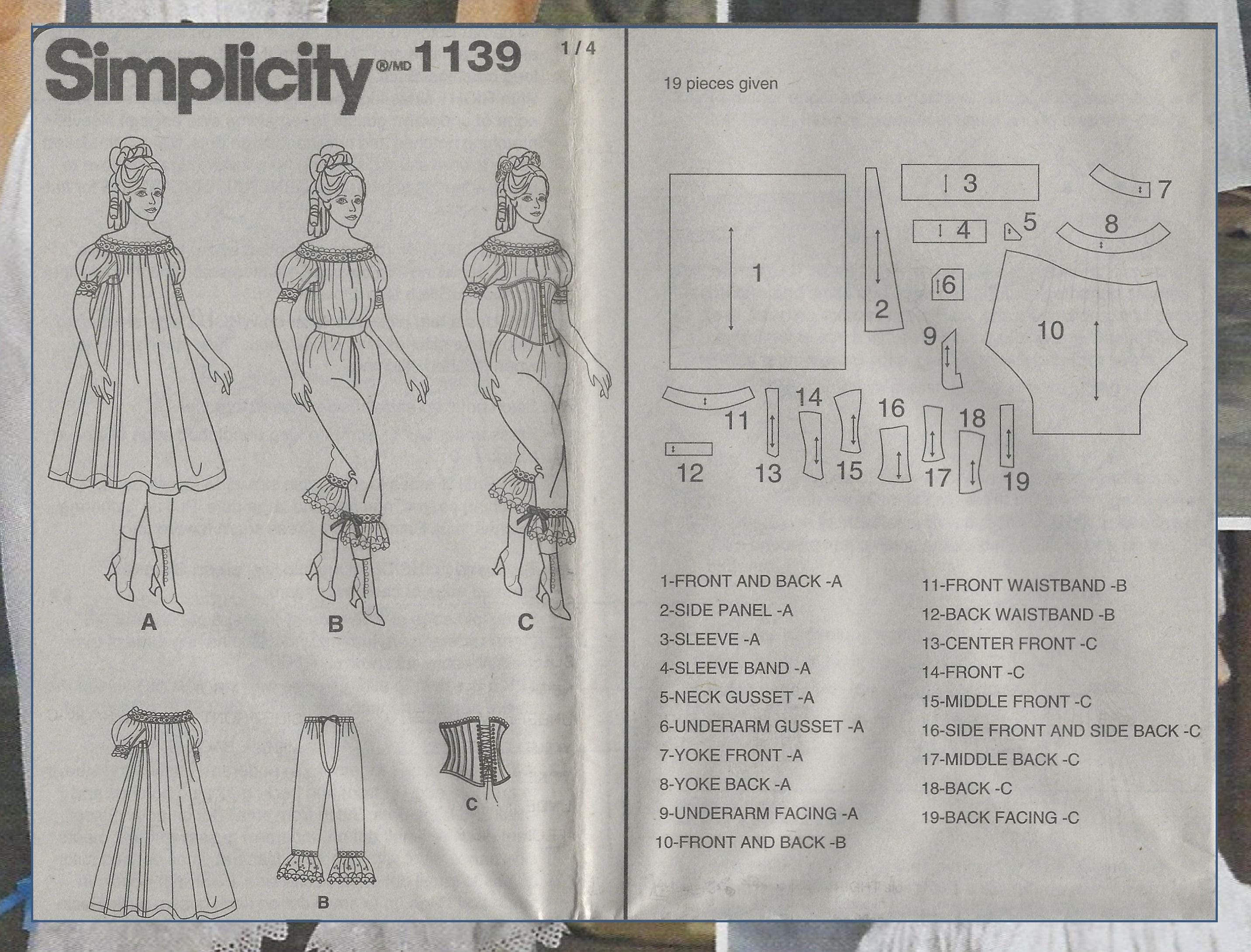 1139 Simplicity Fashion Historian - Civil War Undergarments Chemise ...