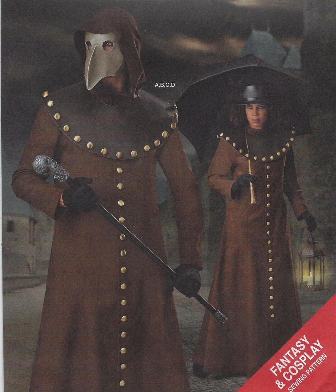 S9253 Simplicity Costumes - Men's Unisex LARP Coat, Pull-on Hood, Wide ...