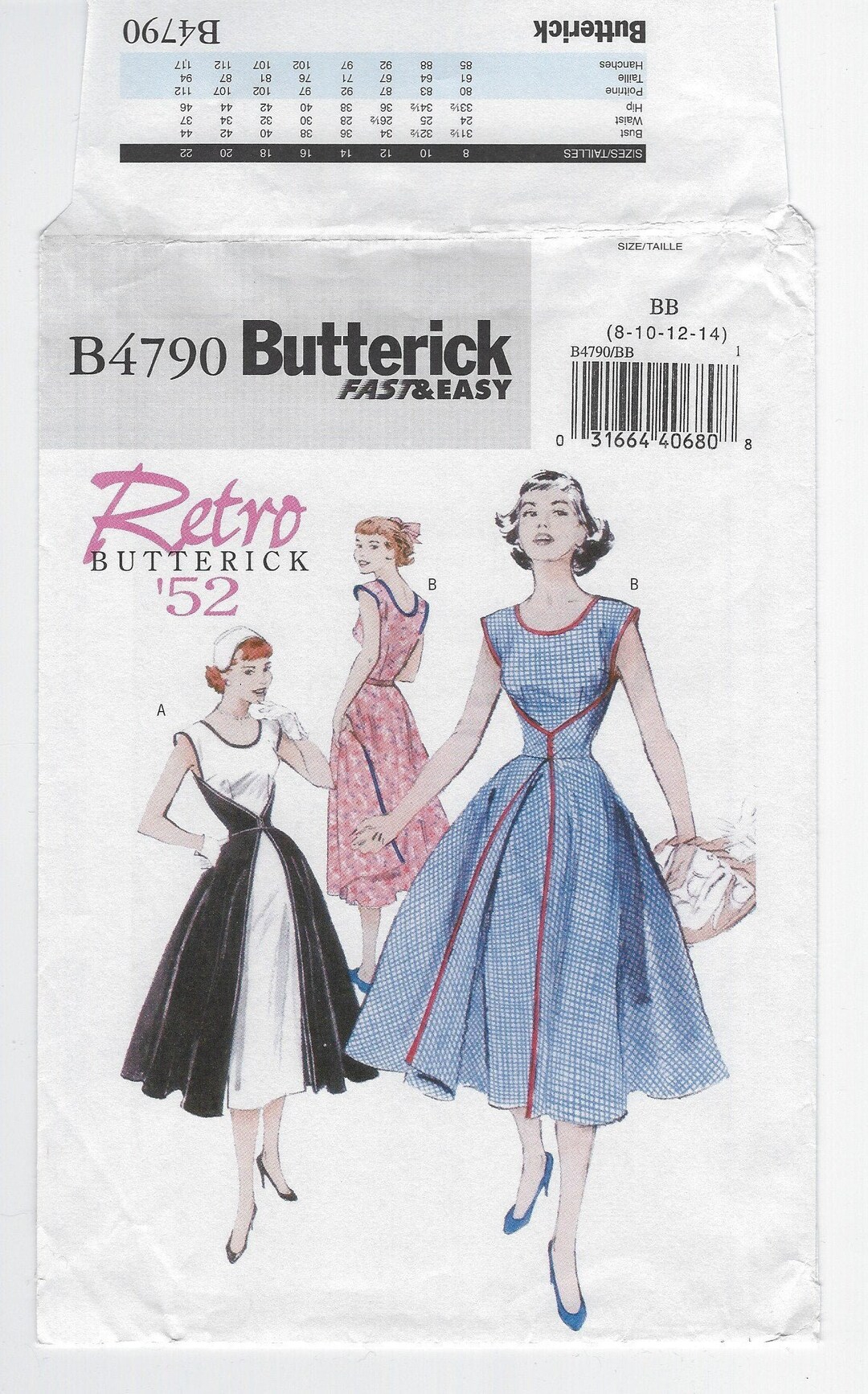B4790 Butterick Retro '52 Misses Walk-away Wrap Dress: Back Wraps ...