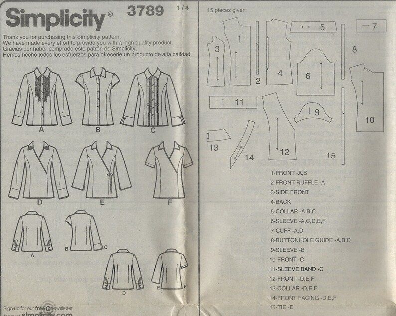 3789 Simplicity Khaliah Ali Collection Misses Shirts With | Etsy