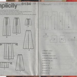 8134 Simplicity - Misses Pants, Front Wrap Pants, Culottes and Shorts ...