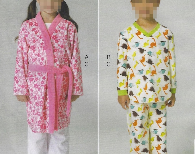 K4131 Kwik Sew - Boys/girls Front Wrap Robe, Belt, Top W/shaped Hemline ...