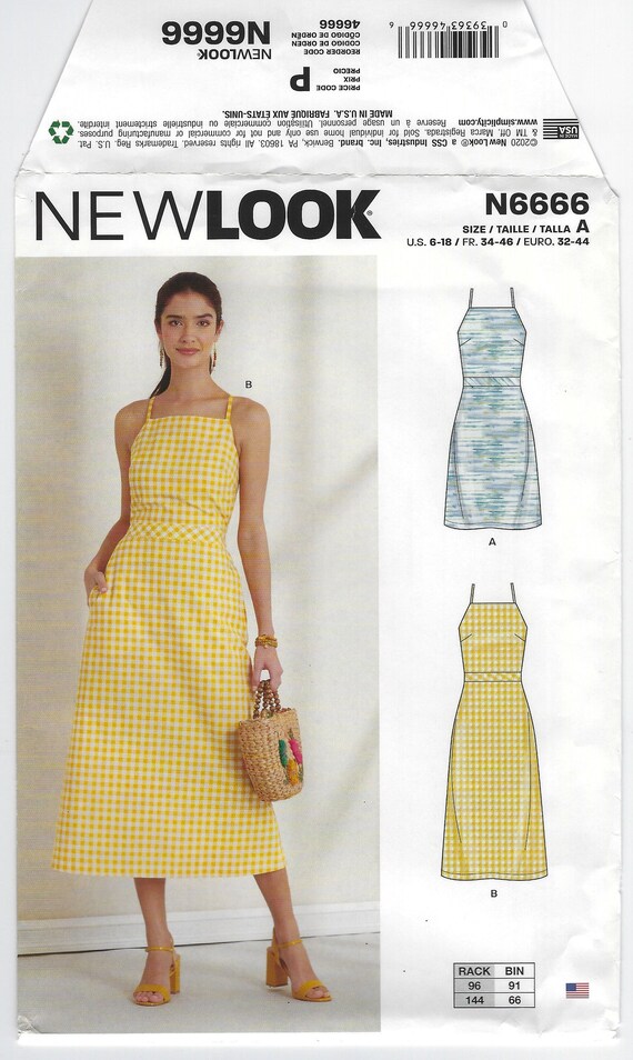 N6666 New Look Misses Halter Dresses With Back Ties Criss - Etsy