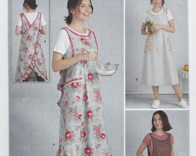 S8904 Simplicity - Crafts - Misses Wraparound Apron With Large Pockets ...