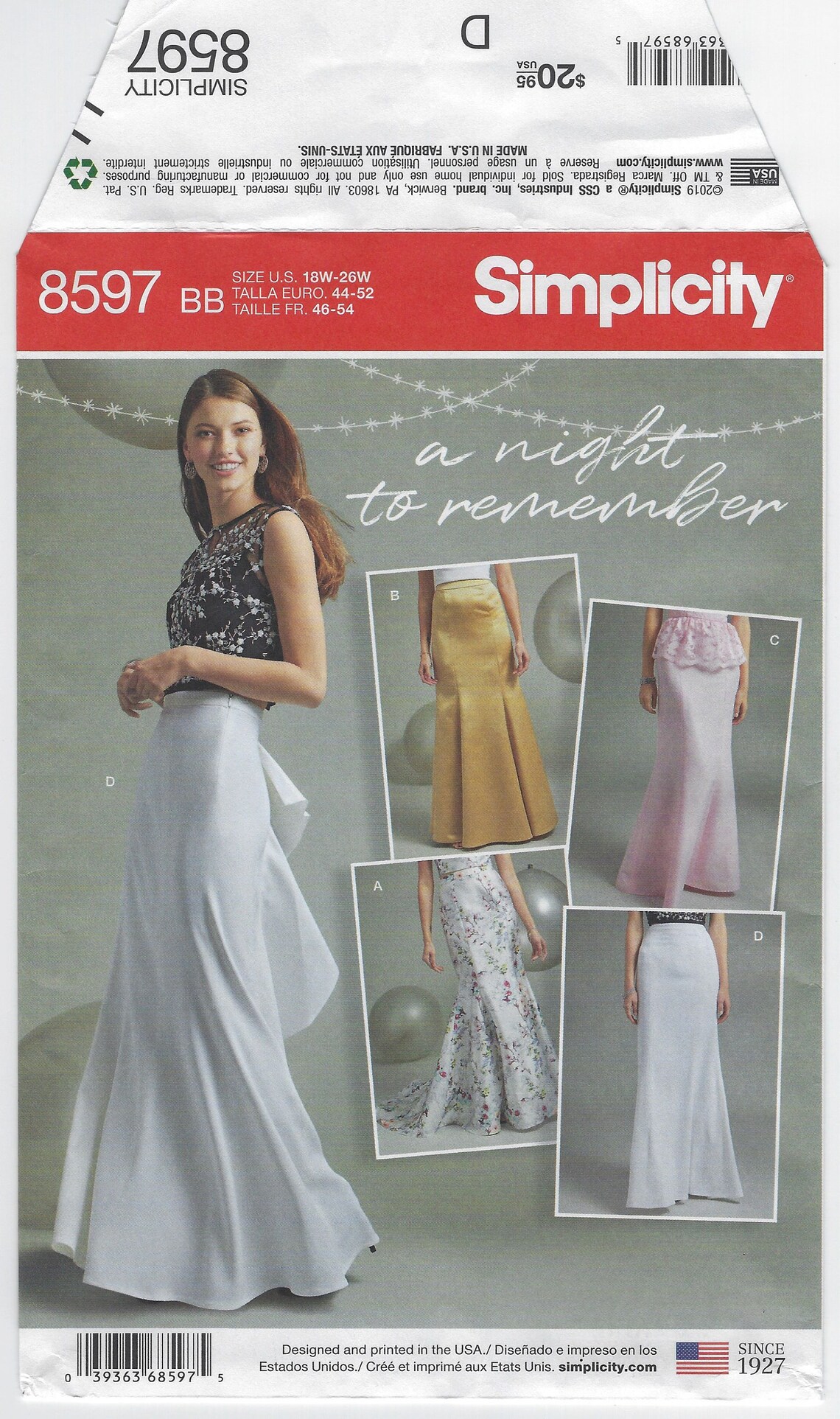 8597 Simplicity Misses Princess Seam Skirts: Silhouettes - Etsy
