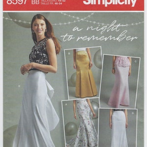 8597 Simplicity - Misses Princess Seam Skirts: Silhouettes - Fishtail ...