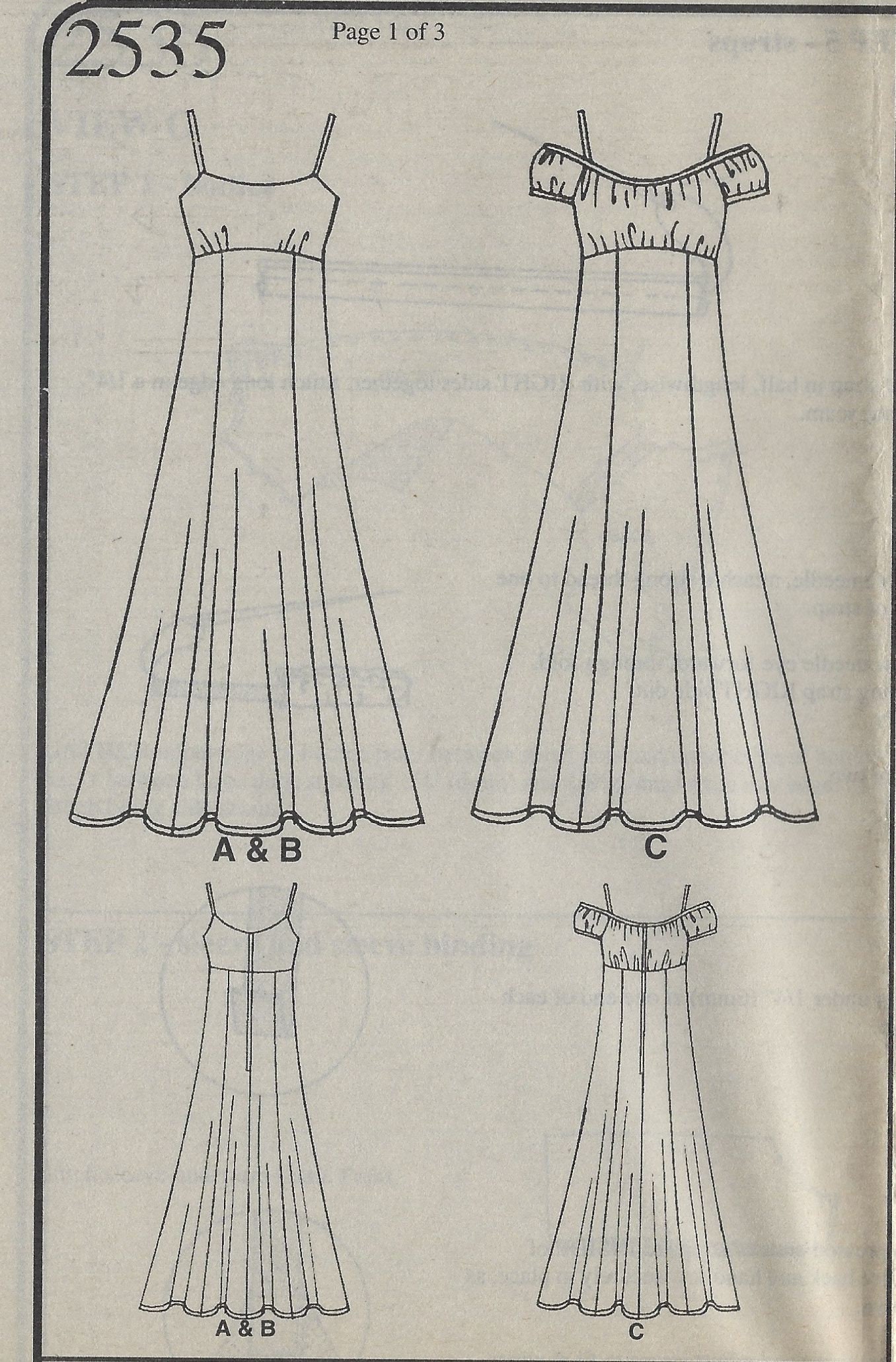 2535 Style Patterns Misses Dress With Empire Waistline - Etsy