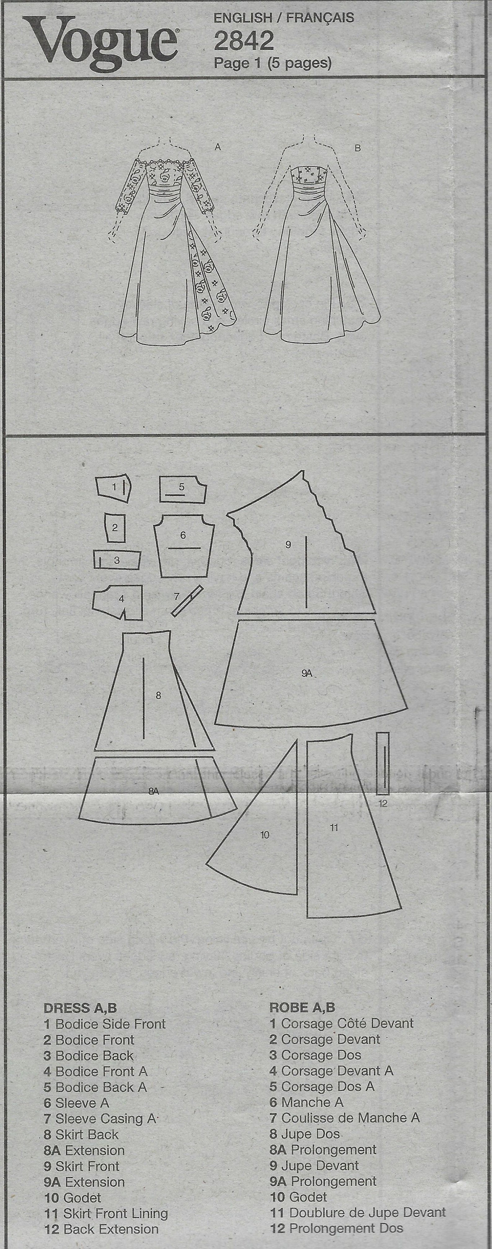 V2842 Vogue Bridal Original Misses Gown W/open Shoulders - Etsy