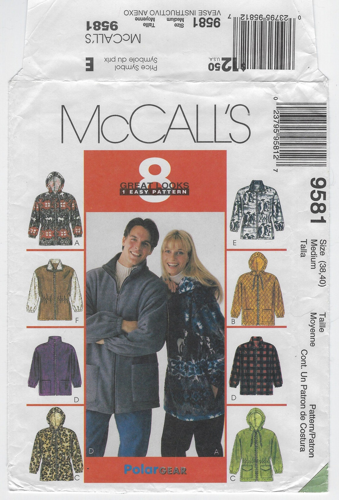 9581 Mccall's Misses and Men's Unisex Jacket With a - Etsy