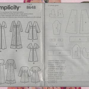 8648 Simplicity - Misses Duster With Midriff Has Sleeve, Ruffle and ...