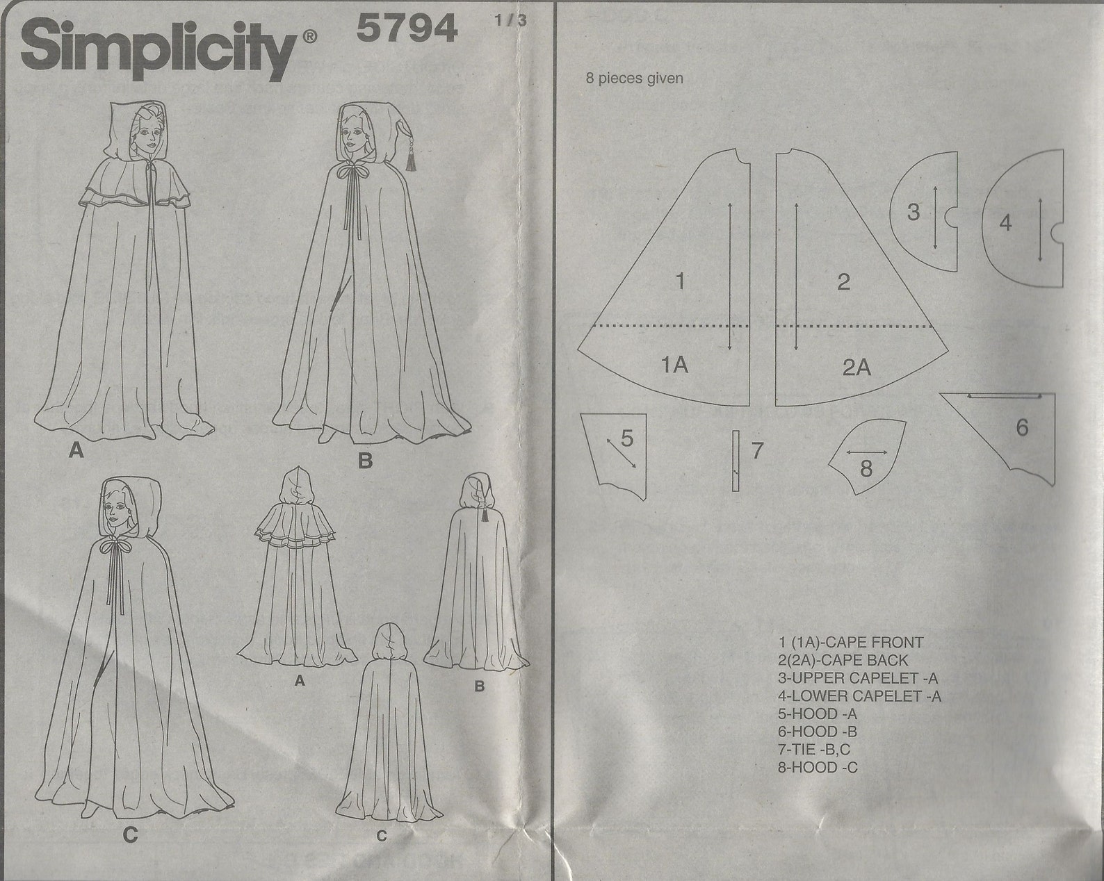 5794 Simplicity Costumes Teresa Nordstrom Misses Cosplay - Etsy