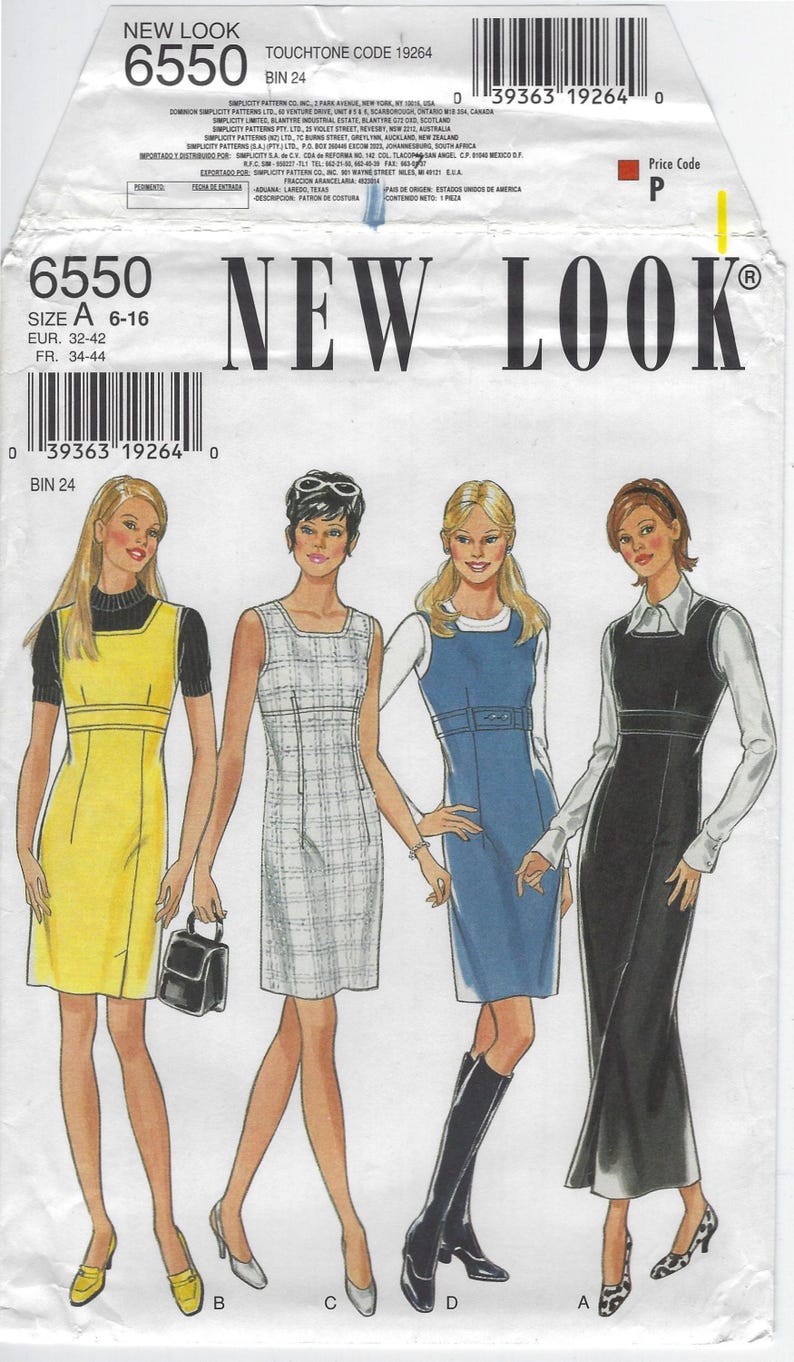 6550 New Look Simplicity - Misses Dress Has Raised Waistline and Front ...