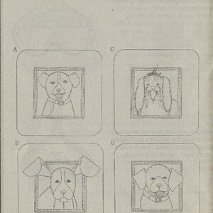 7441 Vogue Craft Plush Dog Pillows 15 Square Pillows Uncut Sewing ...