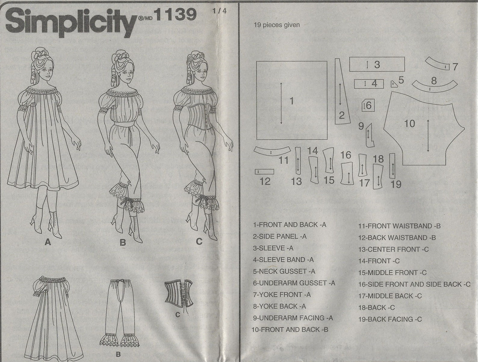 1139 Simplicity Fashion Historian Civil War Undergarments - Etsy