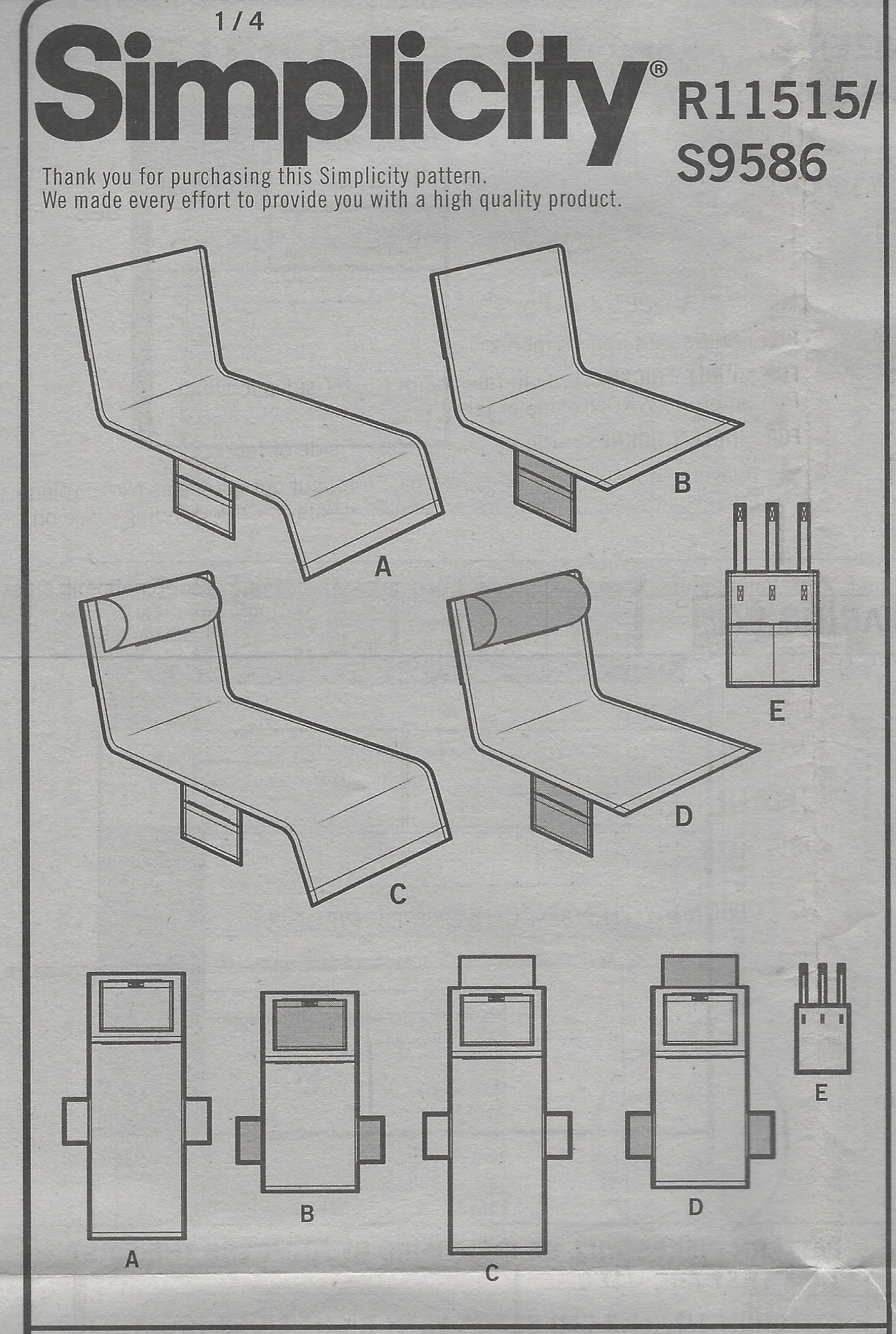 R11515 Simplicity Outdoor Lounge and Beach Chair Covers With - Etsy