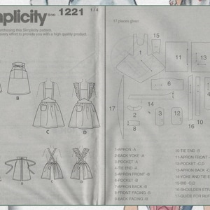1221 Simplicity 1940's - Misses Vintage Aprons With Halter Bib, Pockets ...
