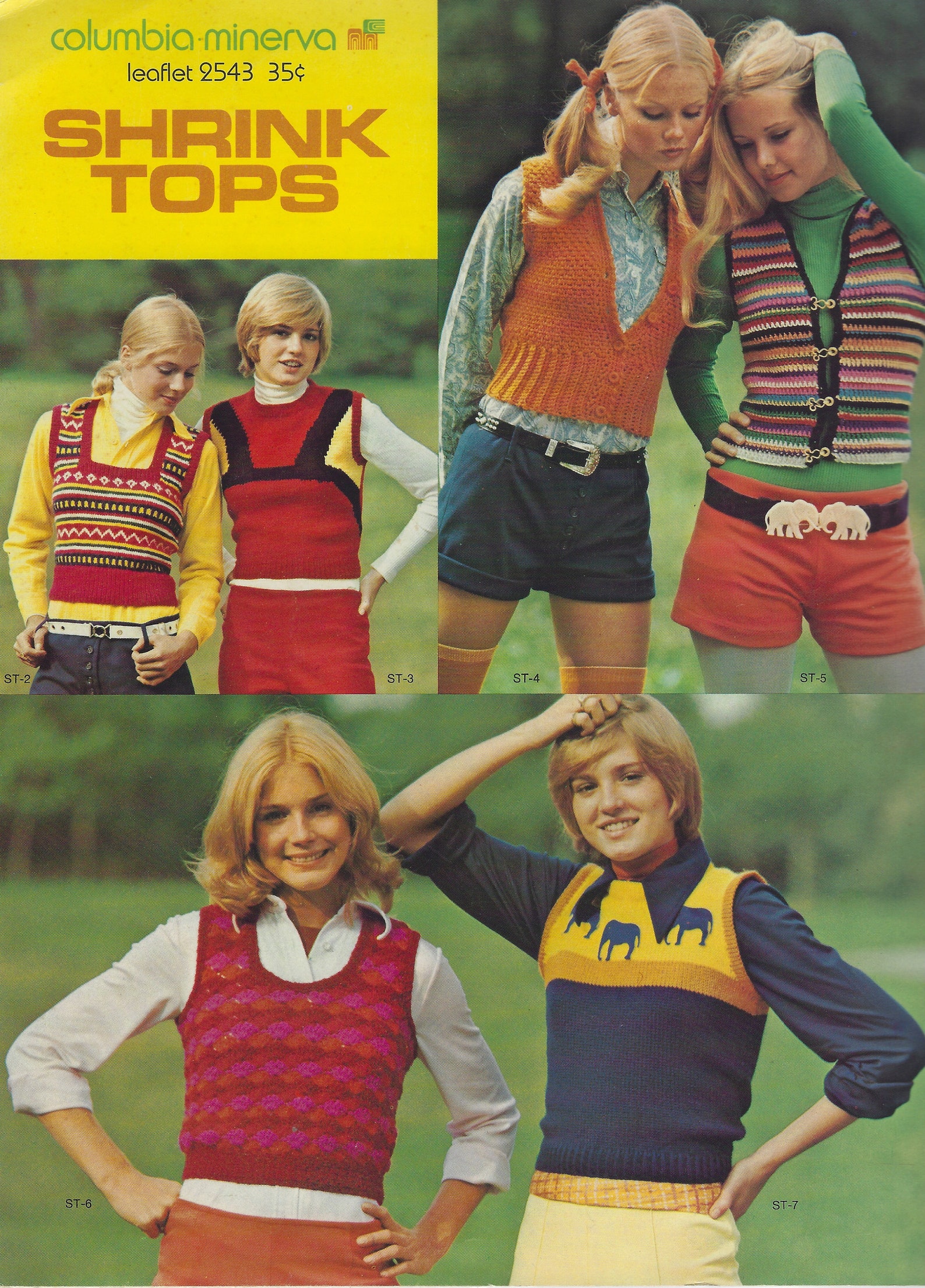 Vintage 1971 Pattern Shrink Tops 7 Cute Retro Styles to - Etsy