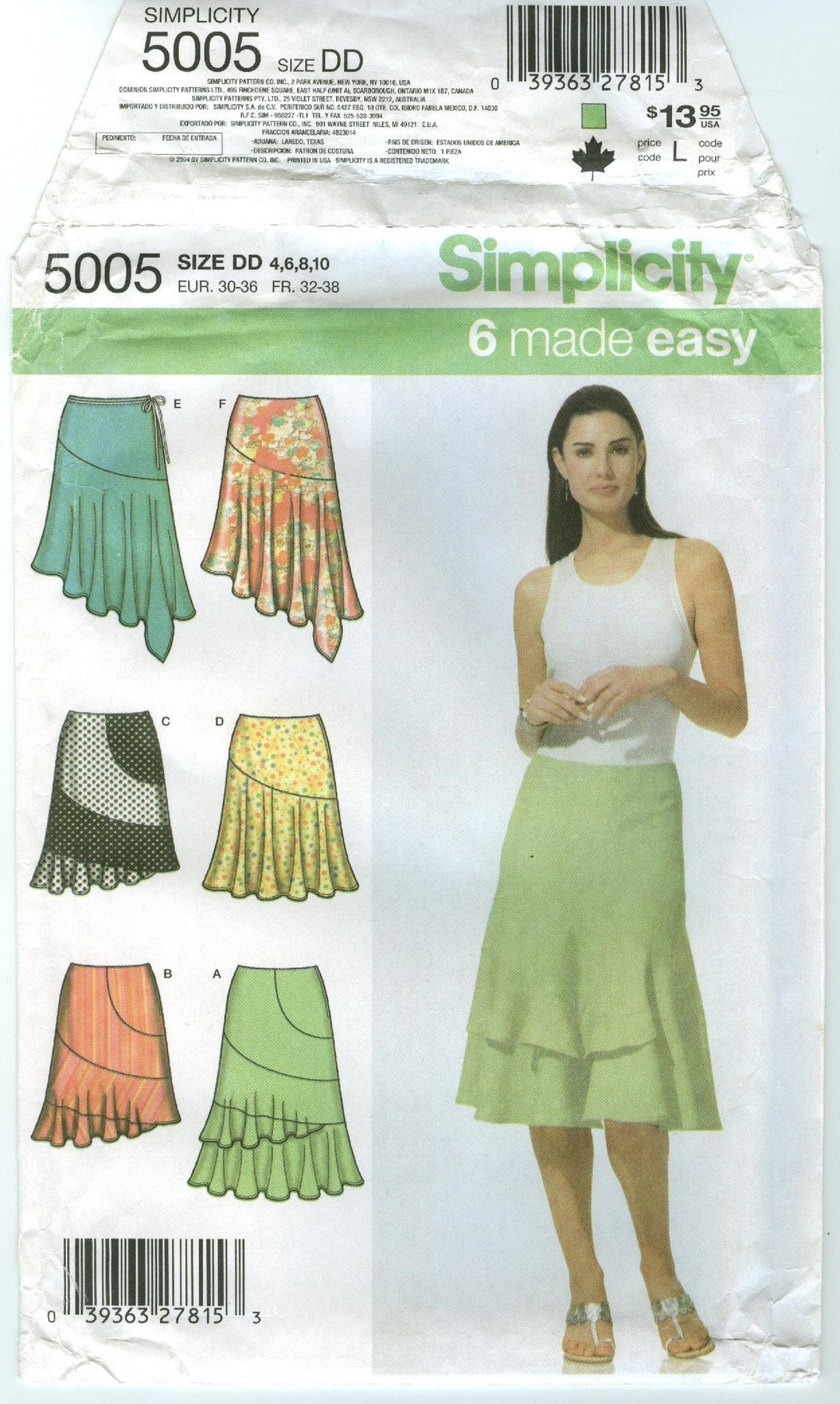 5005 / 0662 Simplicity 6 Made Easy Misses Skirts With Length and ...