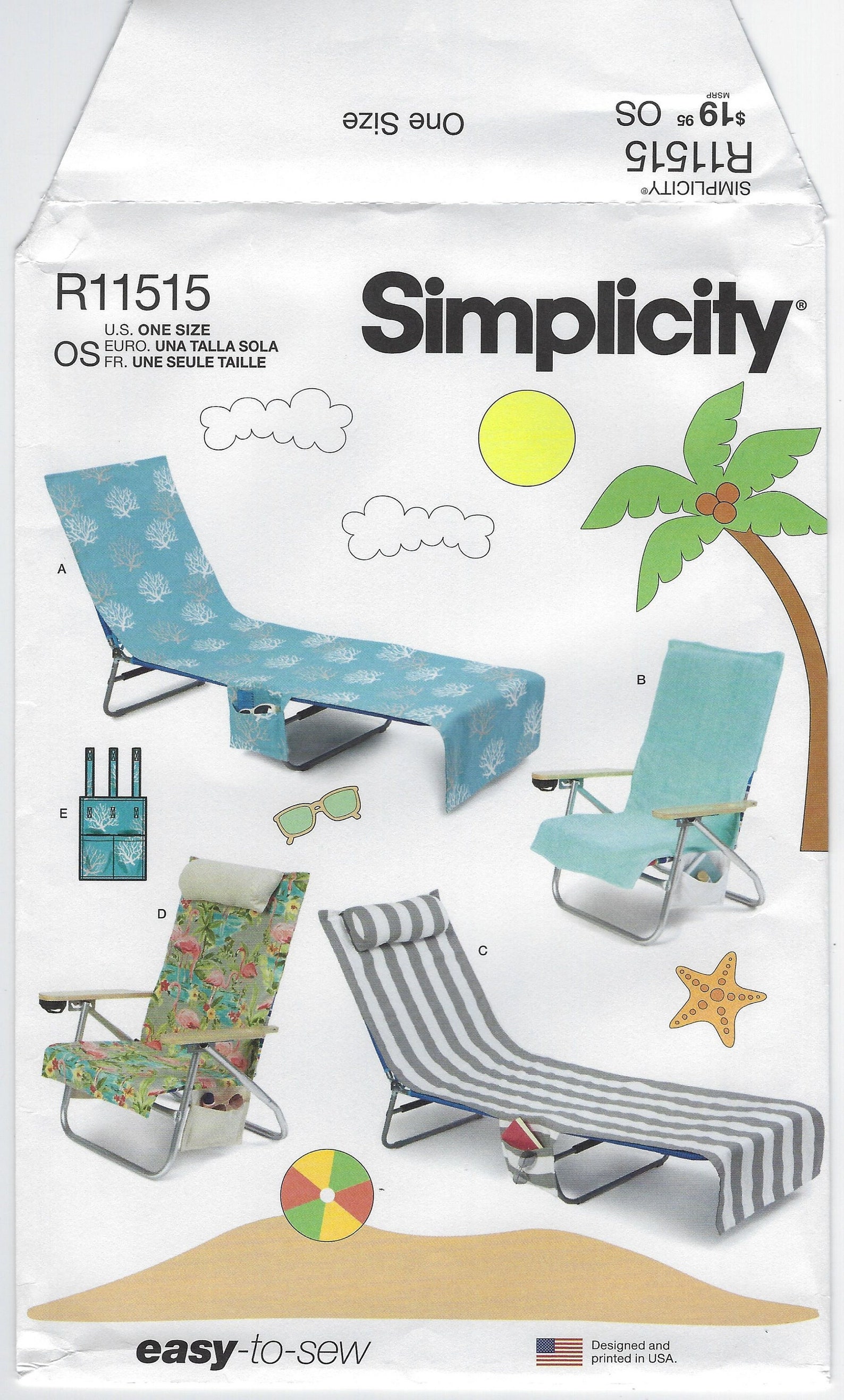 R11515 Simplicity Outdoor Lounge and Beach Chair Covers With - Etsy