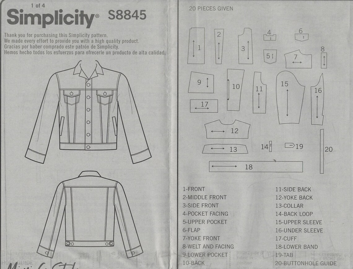 S8845 Simplicity Mimi G Style Men's Teens Unisex Jean - Etsy