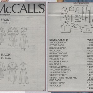 M7974 Mccall's - Misses Button Front Dress Has Midriff and Gathered ...