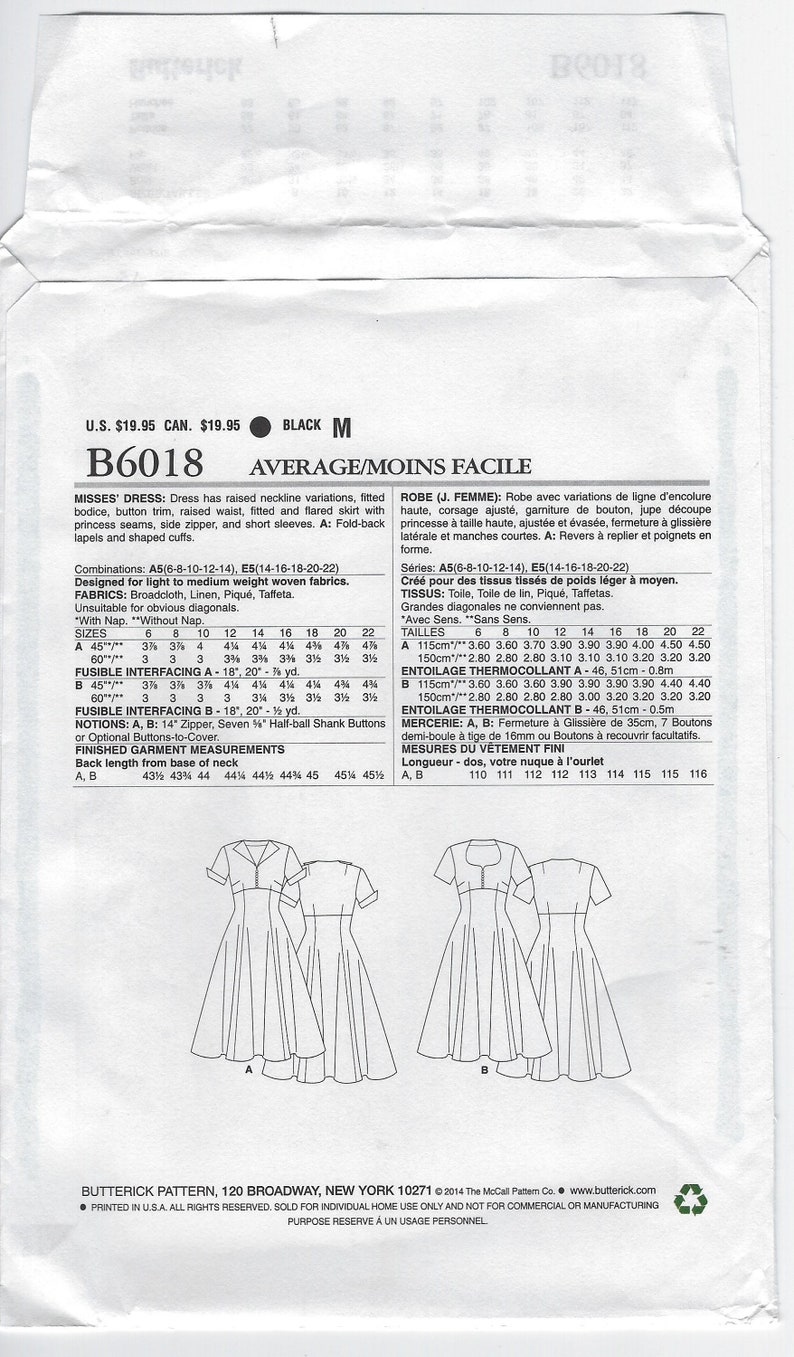 B6018 Butterick Retro '52 Misses Fit and Flare Dress - Etsy