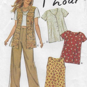 6362 New Look Simplicity - Misses Pullover or Button Front Top With ...