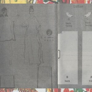 5628 Simplicity 1970's Jiffy Redux Misses Caftan in 2 Lengths With Side ...