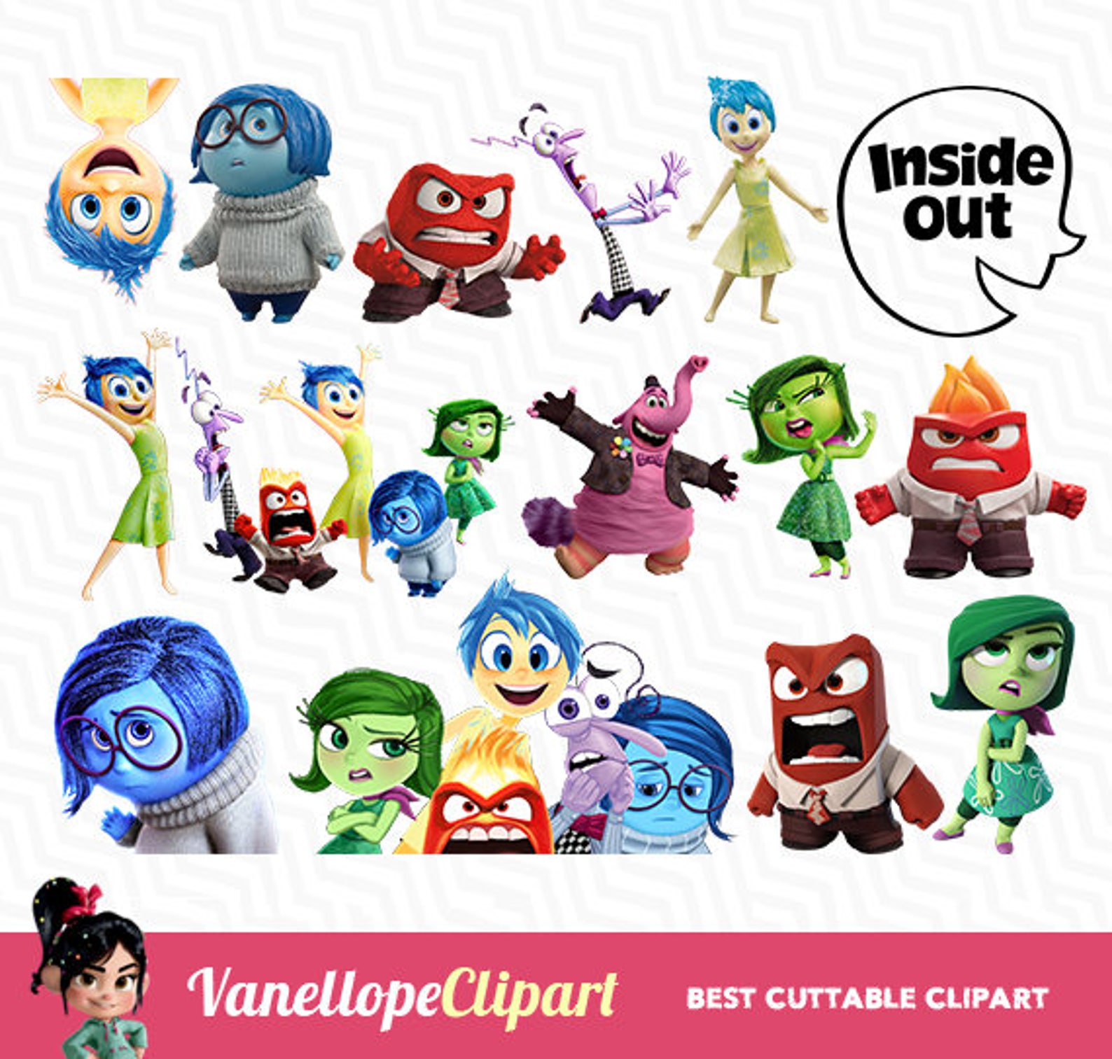 Inside Out Inside Out PNG Disney Movie Inside Out Clip Art | Etsy
