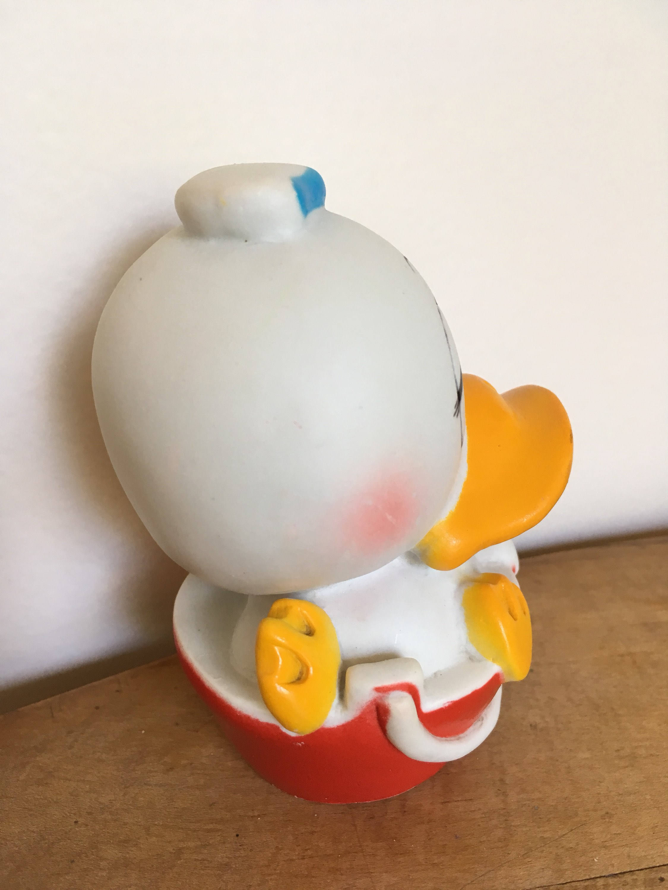 Squeaky duck in pail. 1980s, squeak toy, baby duck, beach toys, red ...