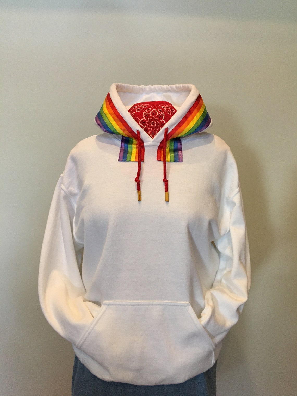 Rainbow Ribbon hoodie | Etsy