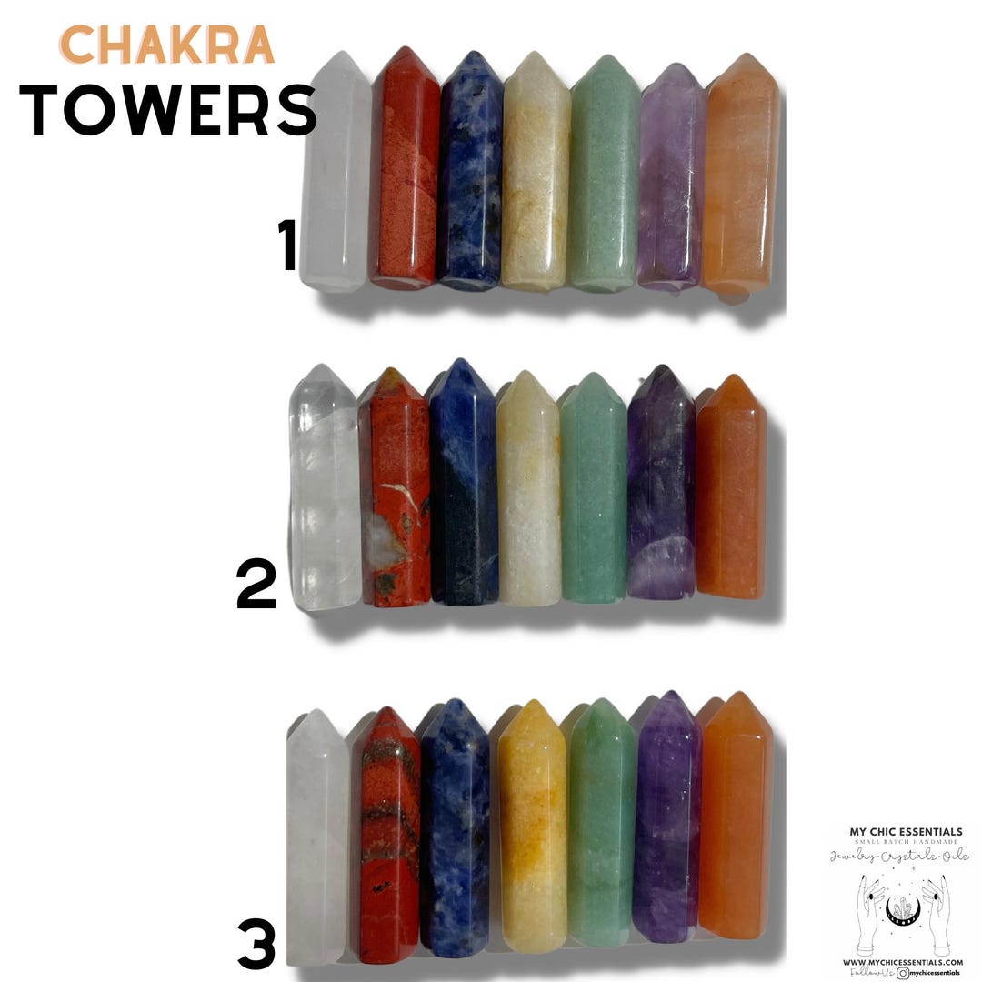 Chakra Mini Tower Set Crystal Tower Balance Barbie - Etsy