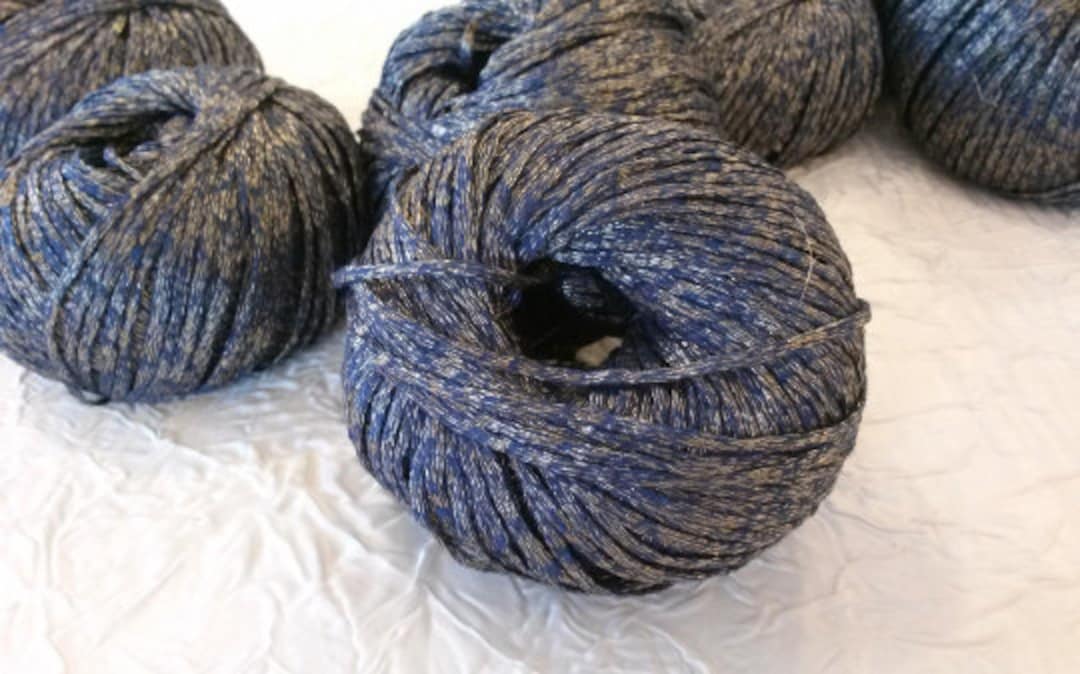 Knitting Wool, Fancy Ribbon Wool With Interwoven Golden Threads, Ribbon ...